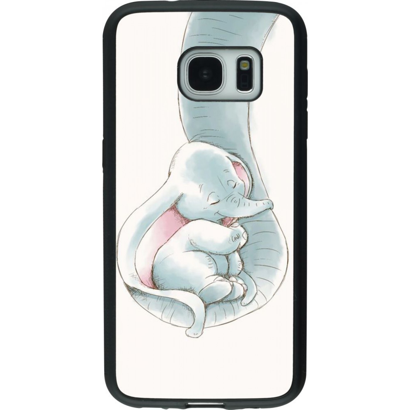Coque Samsung Galaxy S7 Silicone Rigide Noir Mom 1903