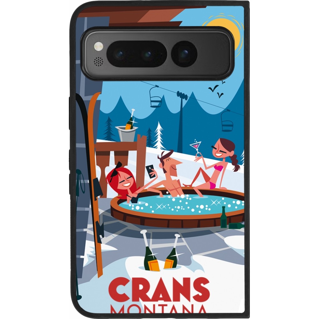 Google Pixel Fold Case Hülle - Silikon schwarz Crans-Montana Mountain ...