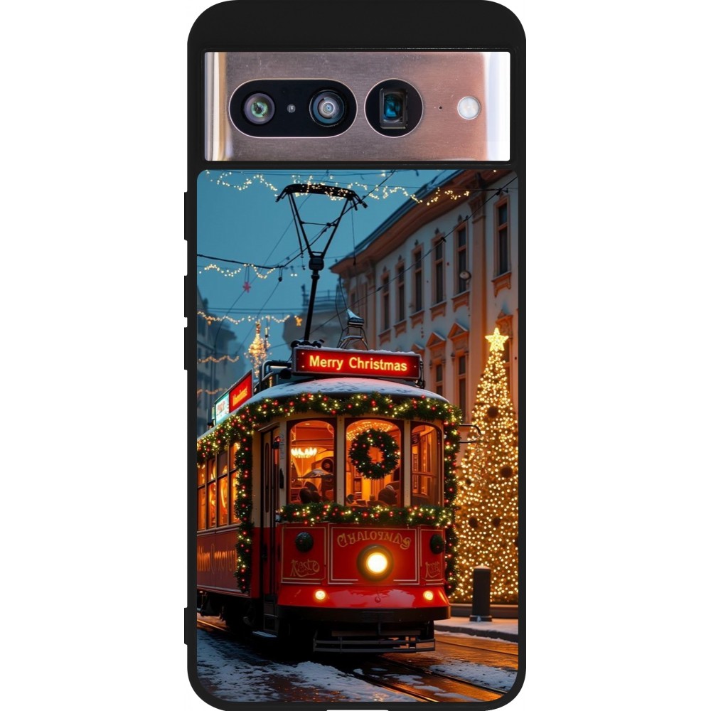 Google Pixel 8 Case Hülle - Silikon schwarz Christmas 25 Xmas Train ...