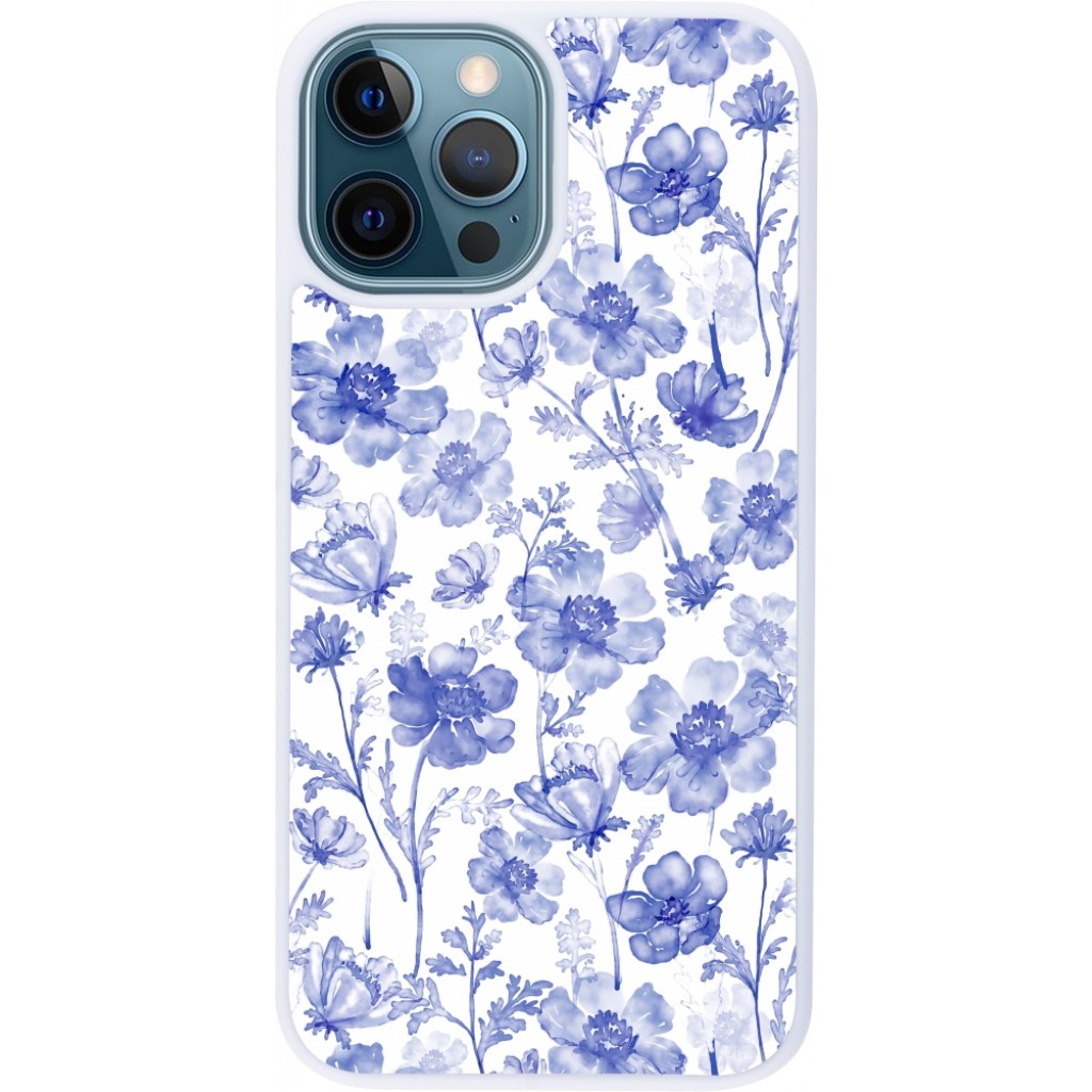 Coque iPhone 12 / 12 Pro - Silicone rigide blanc Spring 23 watercolor ...