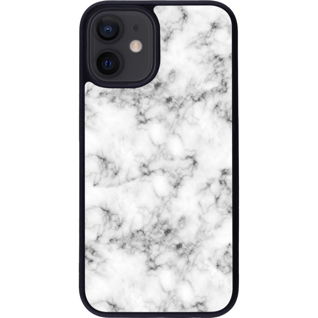 Coque iPhone 12 mini - Silicone rigide noir Marble 01 - Acheter sur ...