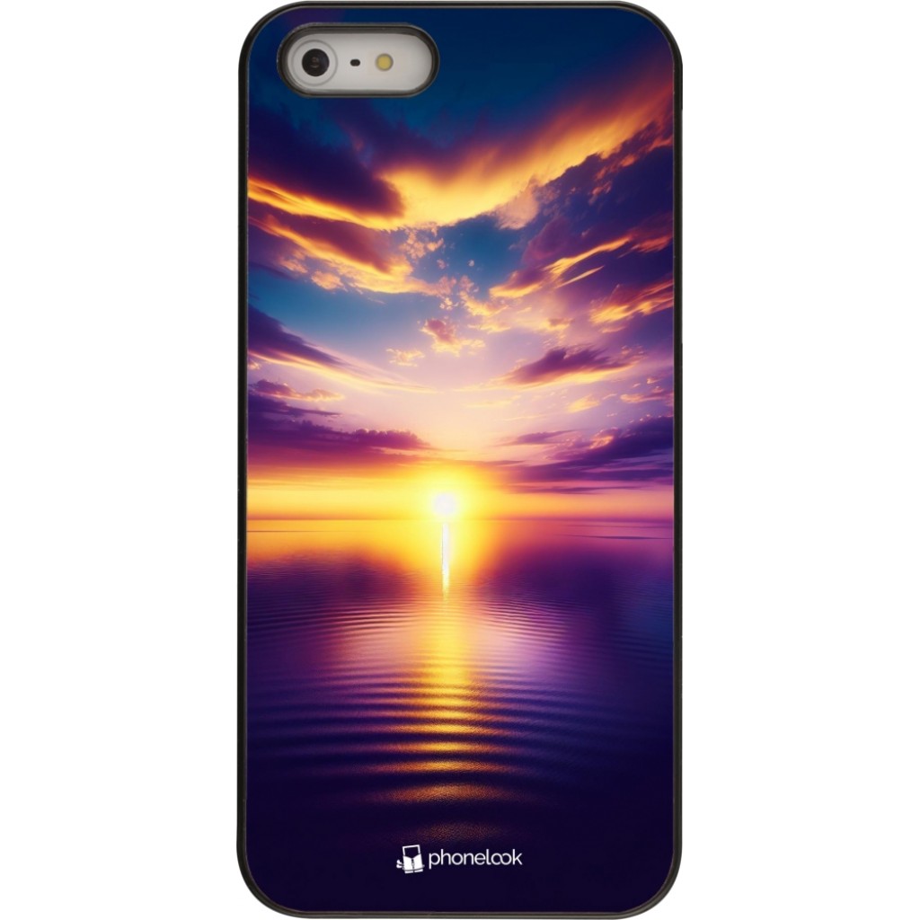 Coque iPhone 5/5s / SE (2016) - Coucher soleil jaune violet - Acheter ...