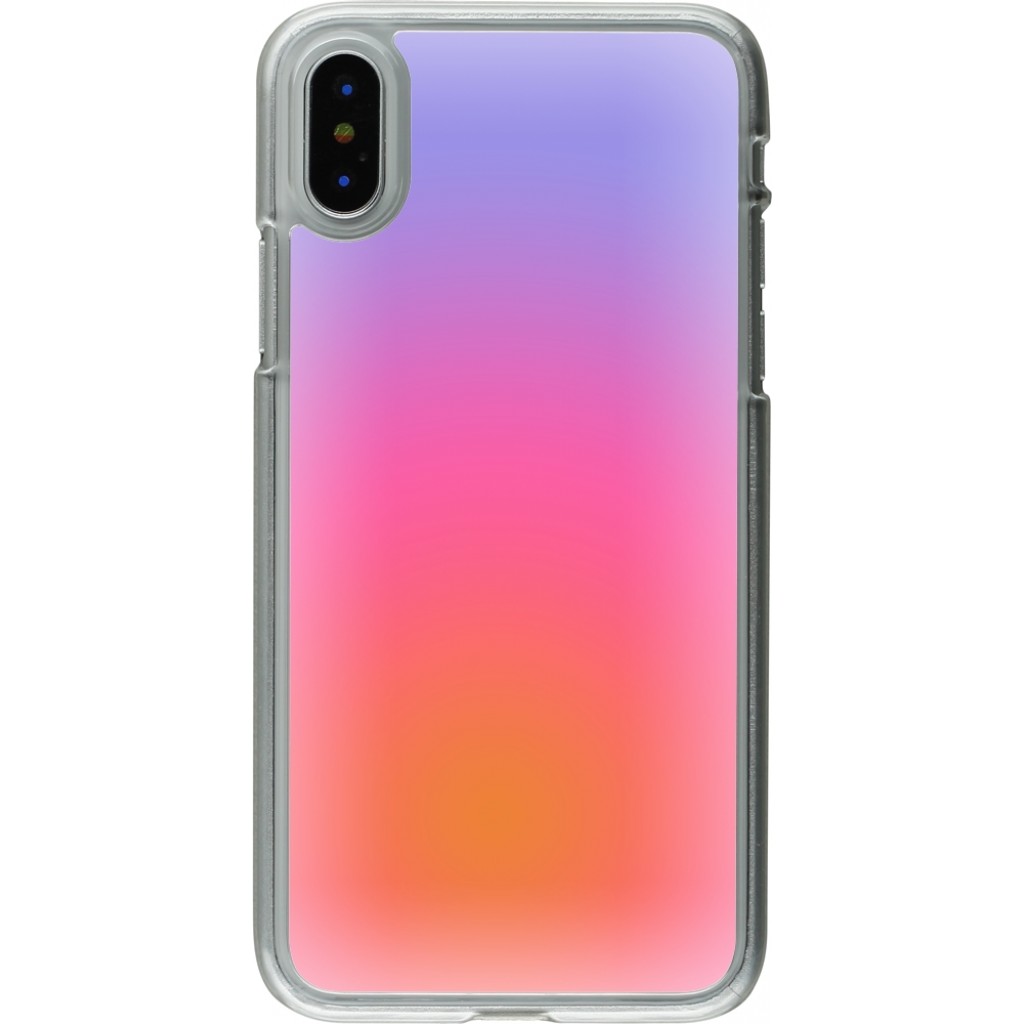 Coque iPhone X / Xs - Plastique transparent Orange Pink Blue Gradient ...