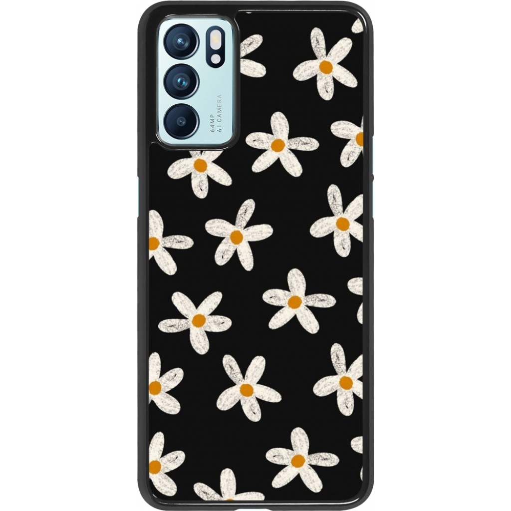 OPPO Reno6 5G Case Hülle - Easter 2024 white on black flower - Kaufen ...