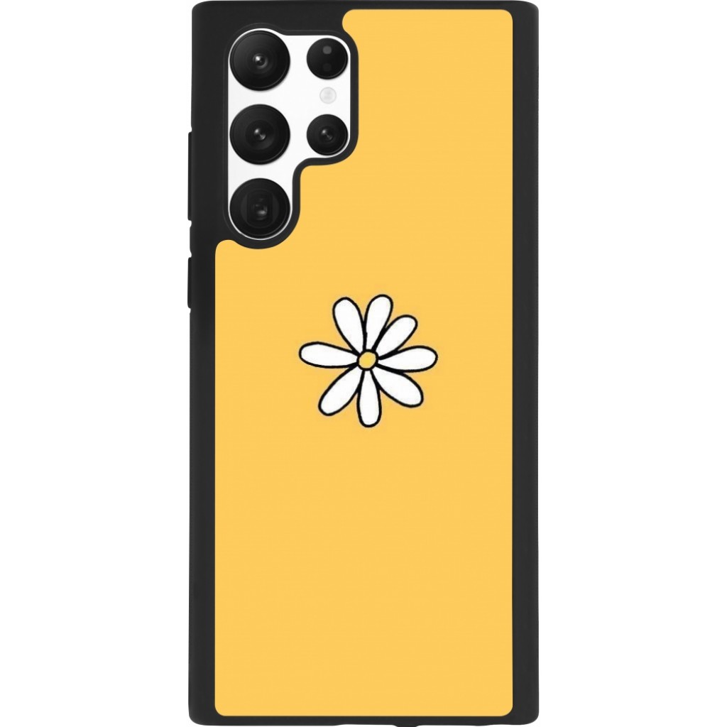 Coque Samsung Galaxy S22 Ultra Silicone Rigide Noir Easter 2023 Daisy