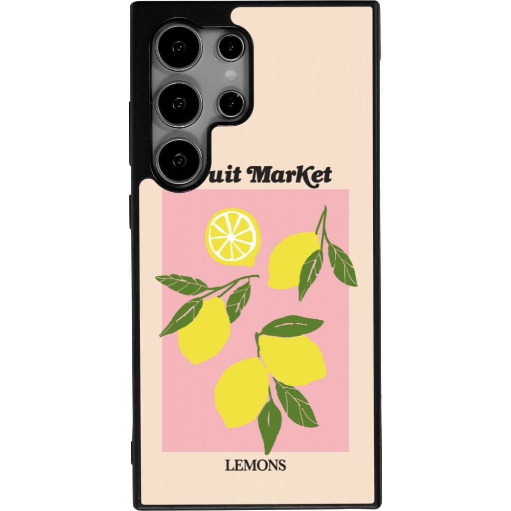 Samsung Galaxy S24 Ultra Case Hülle - Silikon schwarz Fruit market ...
