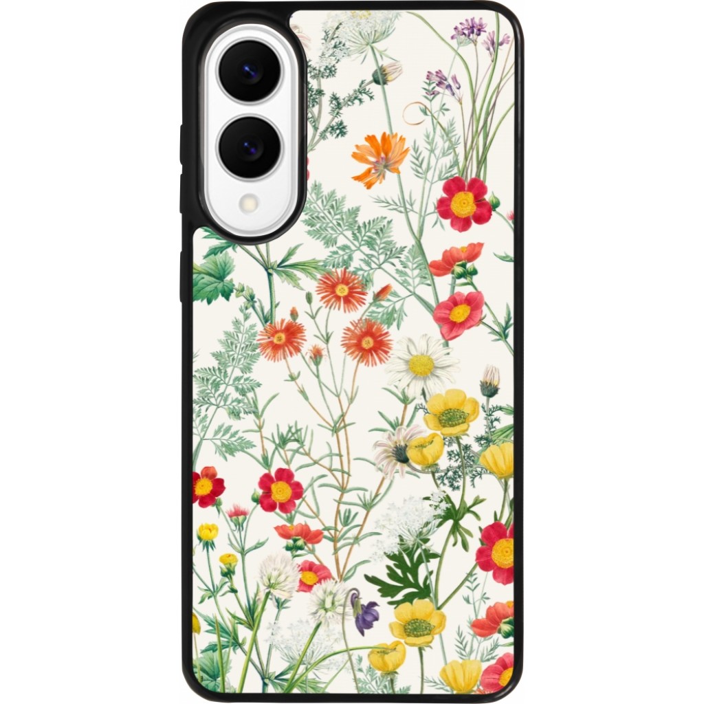 Samsung Galaxy S25 Edge Case Hülle - Silikon schwarz Flora Botanical ...