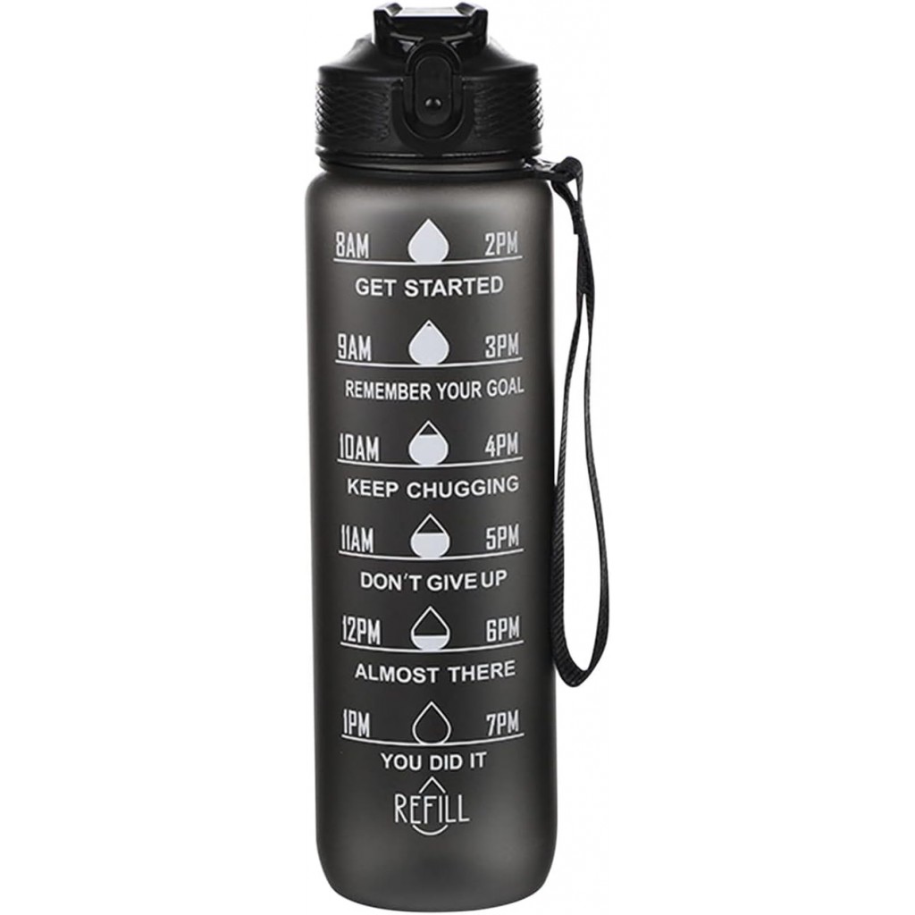 Grande gourde sport 1000ml Stay Hydrated avec motivation à boire et ...