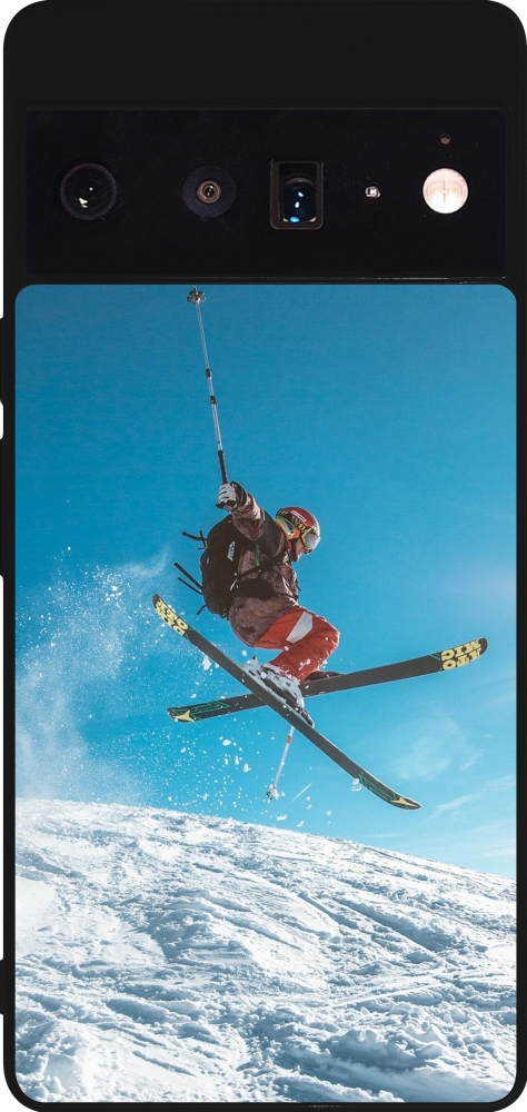 Coque Google Pixel 6 Pro - Silicone rigide noir Winter 22 Ski Jump ...