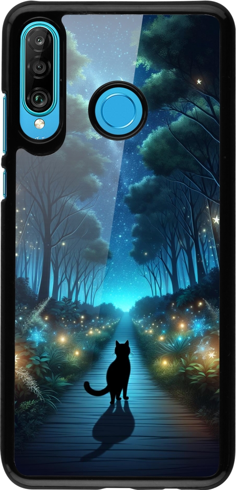 Coque Huawei P30 Lite - Chat noir promenade - Acheter sur PhoneLook