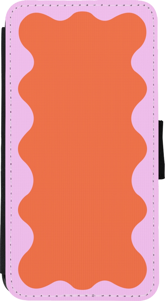 Coque iPhone Xs Max - Wallet noir Wavy Rectangle Orange Pink - Acheter ...