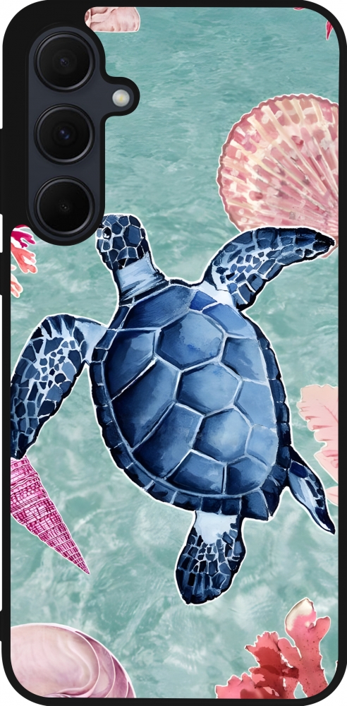 Samsung Galaxy A55 5G Case Hülle - Silikon schwarz Preppy Turtle ...