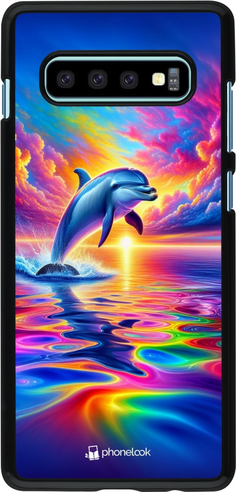Samsung Galaxy S10+ Case Hülle - Glücklicher Regenbogen-Delfin - Kaufen ...