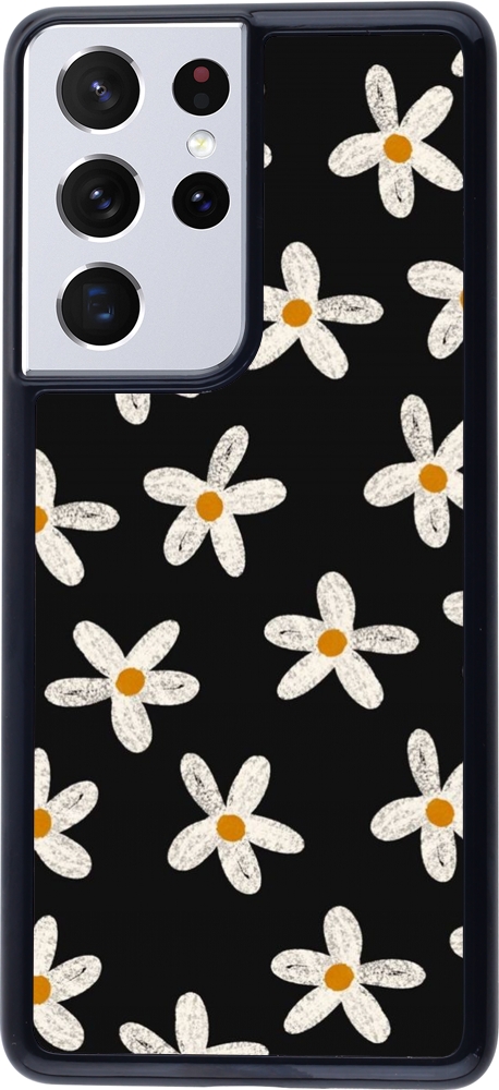 Samsung Galaxy S21 Ultra 5G Case Hülle - Easter 2024 white on black flower - Kaufen auf PhoneLook