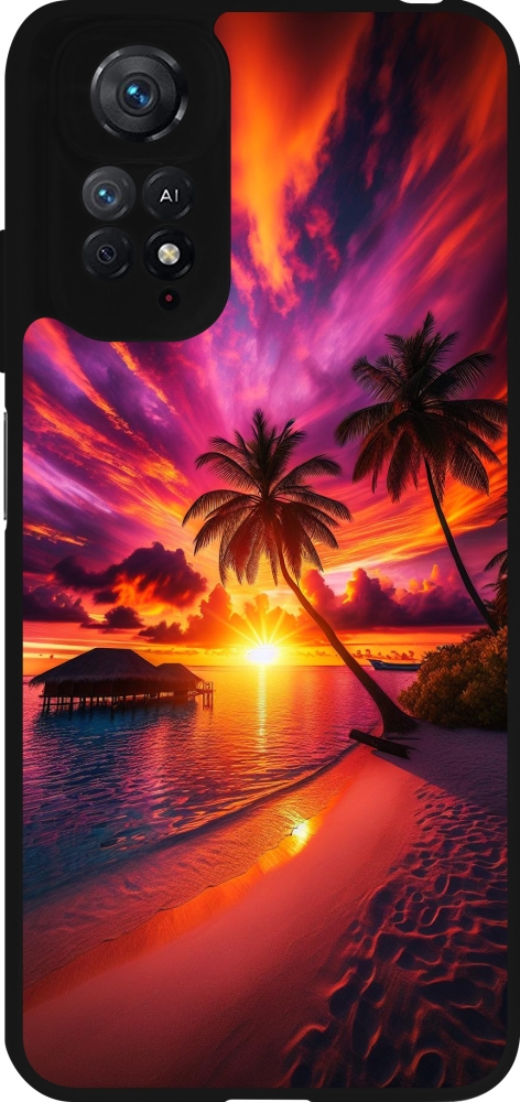 Coque Xiaomi Redmi Note 11 11s Silicone Rigide Noir Maldives Dusk