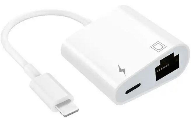 Multiport Lightning zu RJ45 Ethernet LAN Adapter mit USB-C Power ...