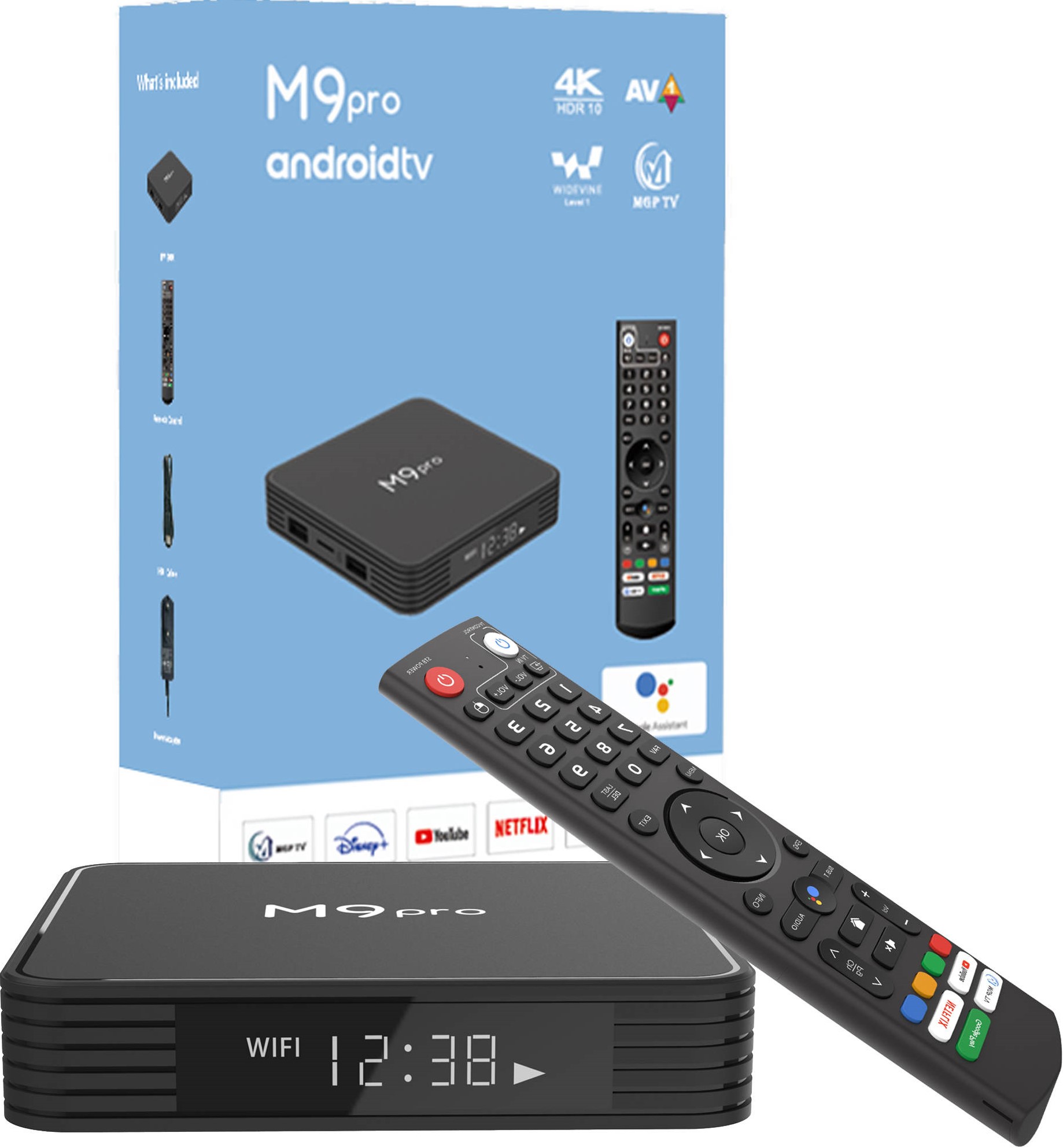 Android smart TV Box M9 Pro LED Quad Core 64-bit 4K Ultra HD für ...
