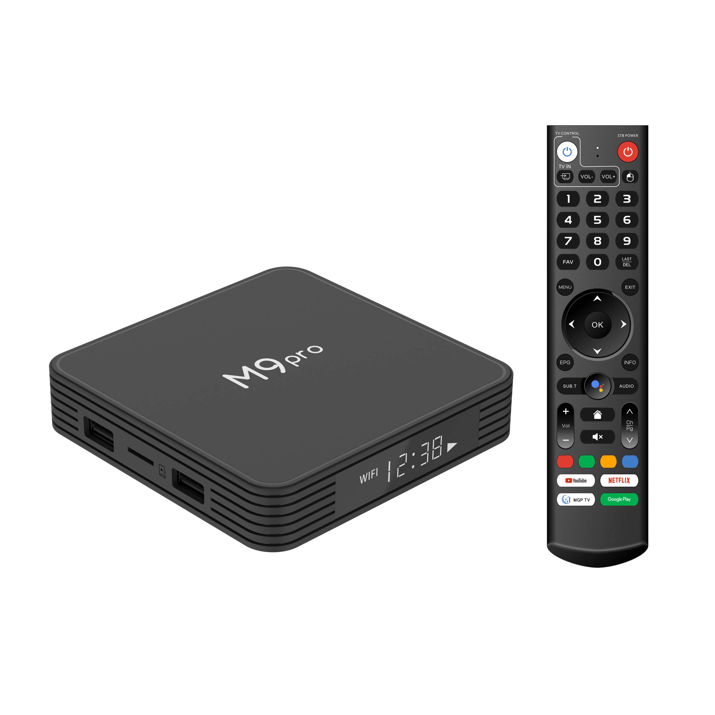 Android smart TV Box M9 Pro LED Quad Core 64-bit 4K Ultra HD für ...
