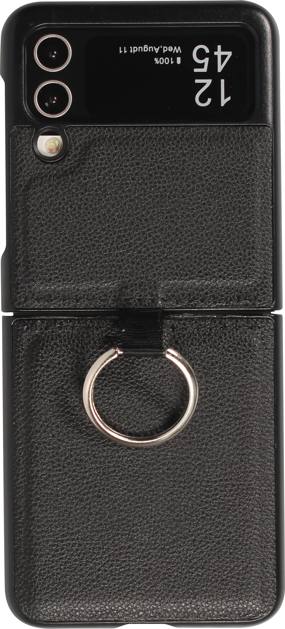 Samsung Galaxy Z Flip5 Case Hülle - Leder Design mit Haltering ...