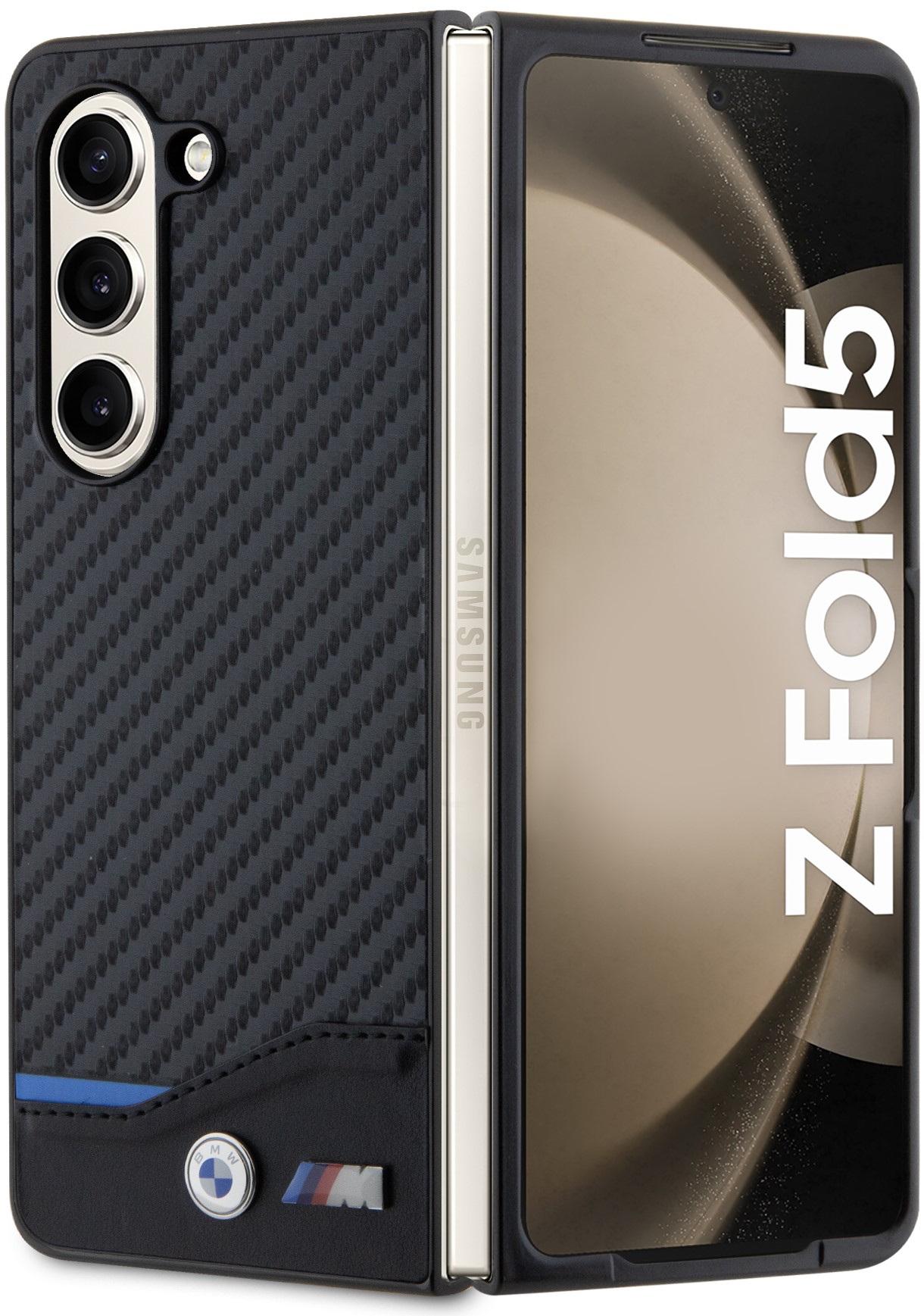 Coque Samsung Galaxy Z Fold5 - BMW M effet carbone et cuir avec logo ...