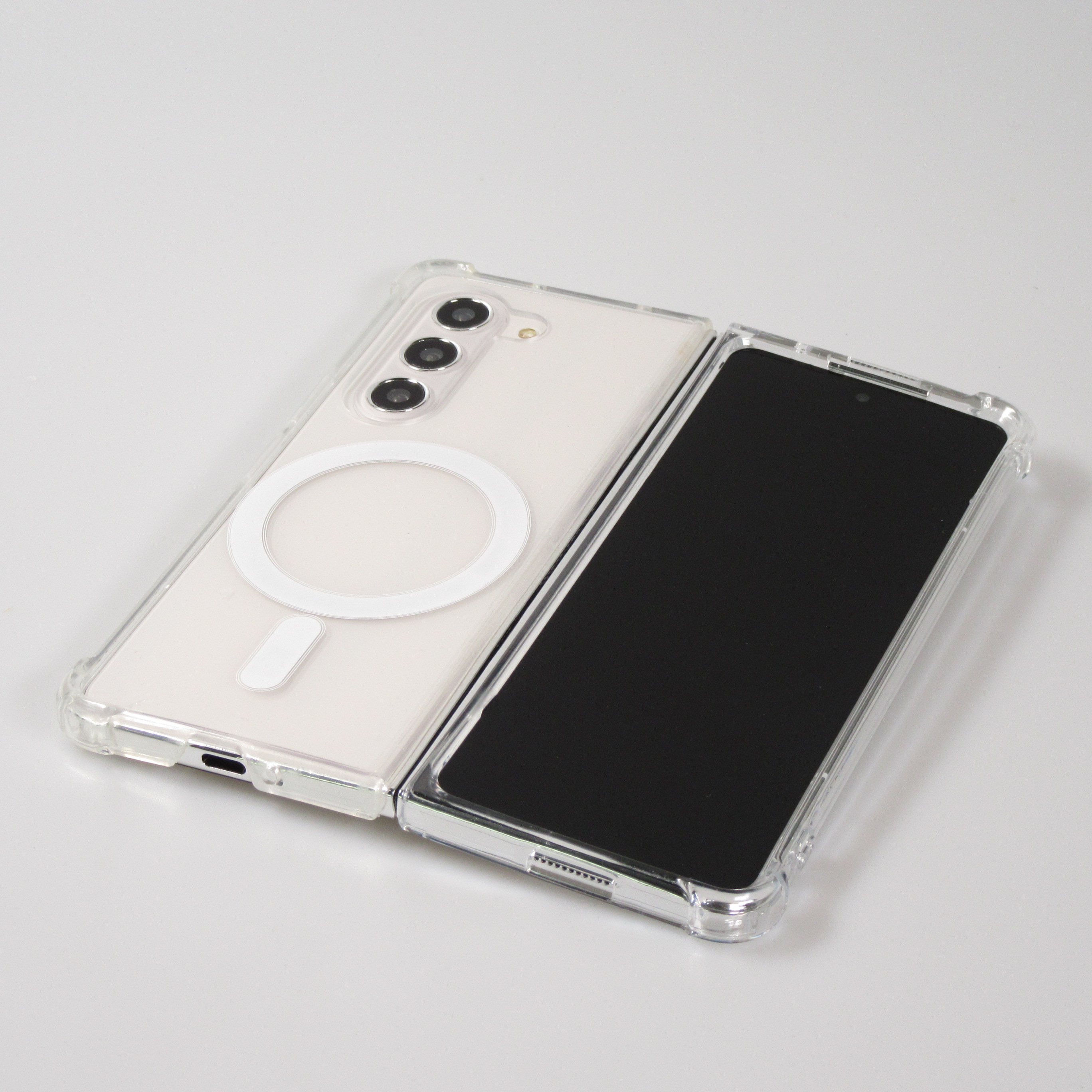Galaxy Z Fold5 Case Hülle - Gummi transparent Bumper MagSafe kompatibel ...