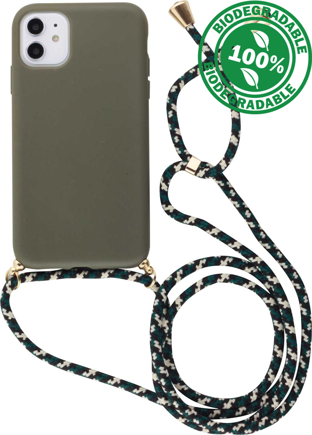 Hülle iPhone 12 / 12 Pro - Bio Eco-Friendly Vegan mit Handykette ...