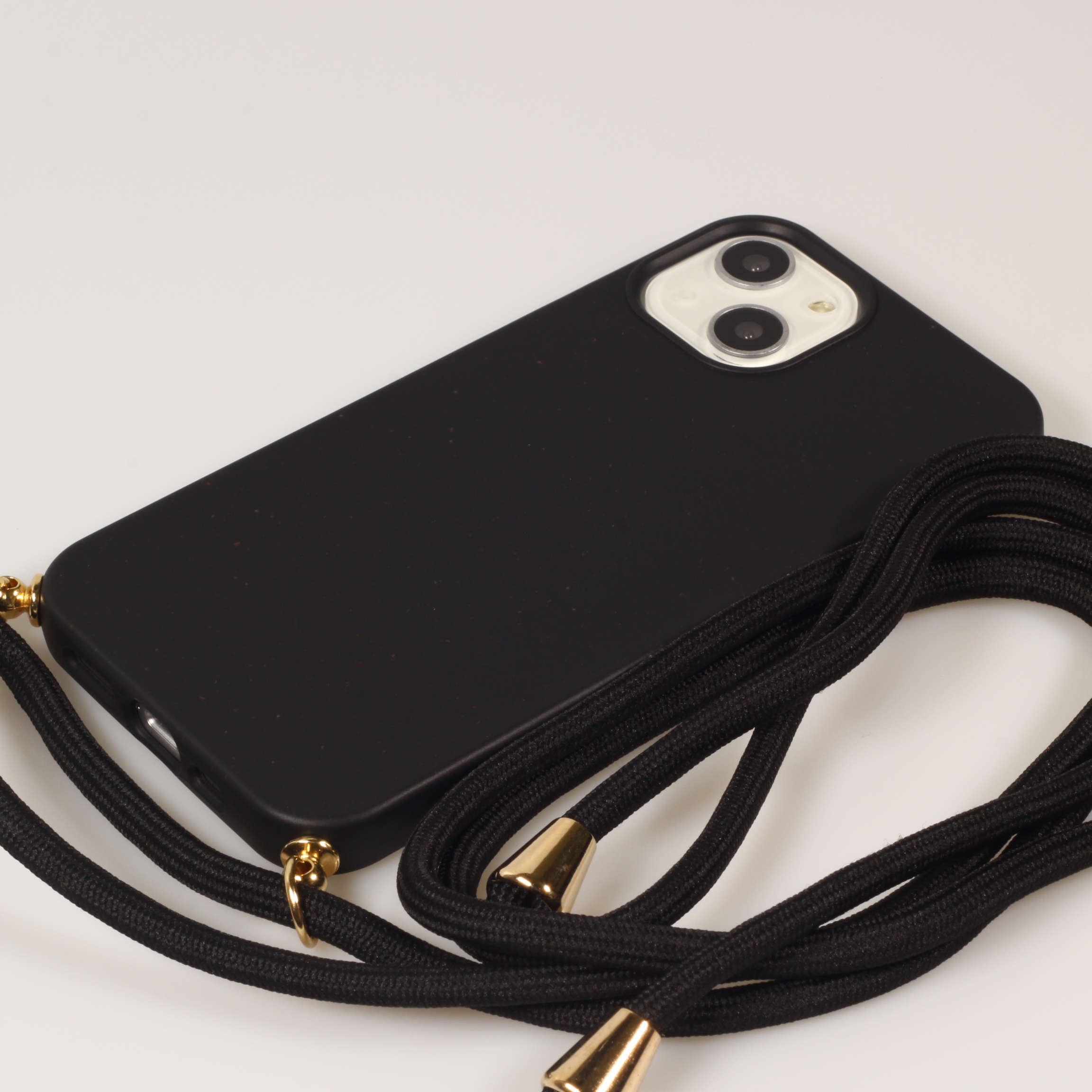 Coque iPhone 13 - Bio Eco-Friendly nature avec cordon collier - Noir ...