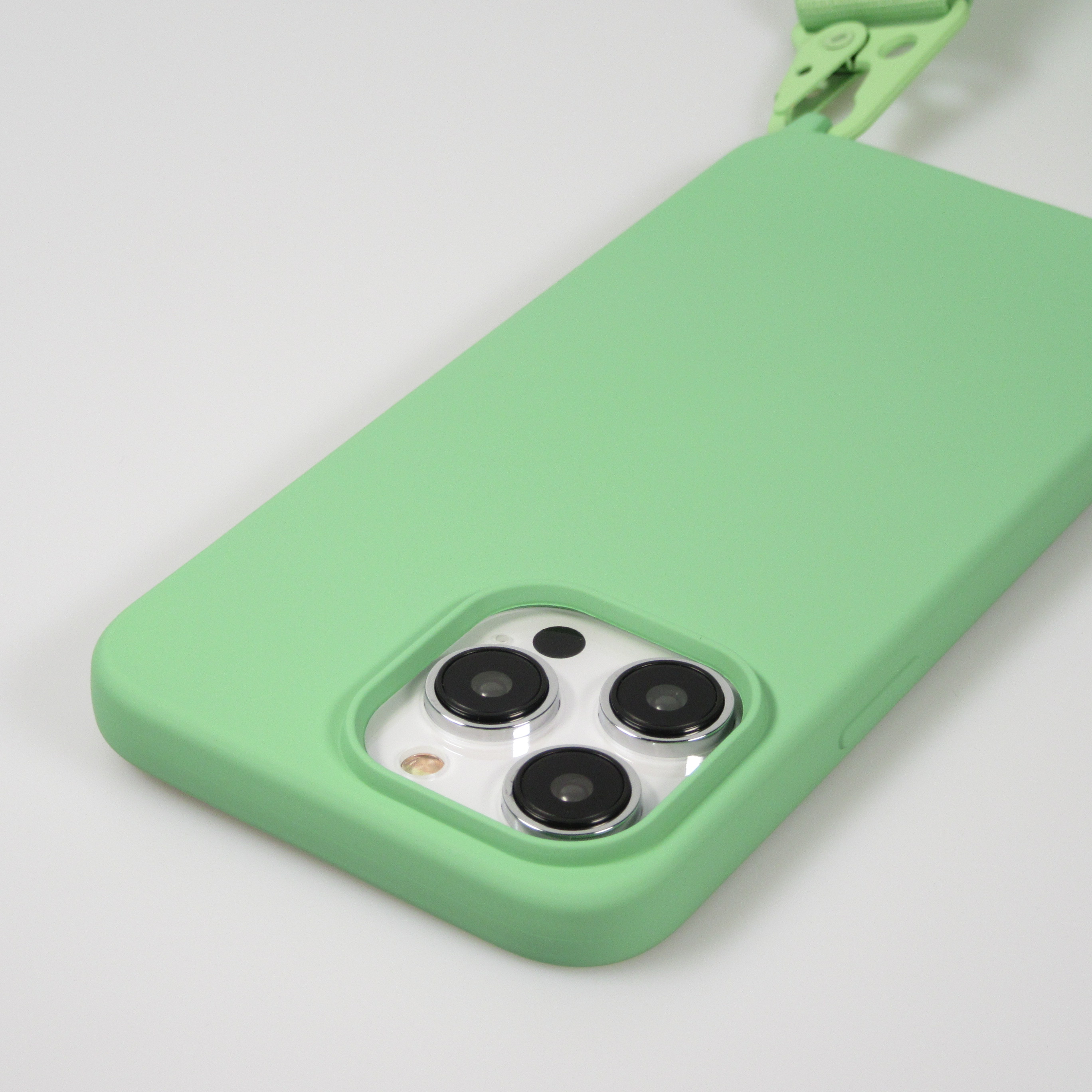 Coque iPhone 14 Pro Max - Silicone mat avec lanière et mousqueton en ...