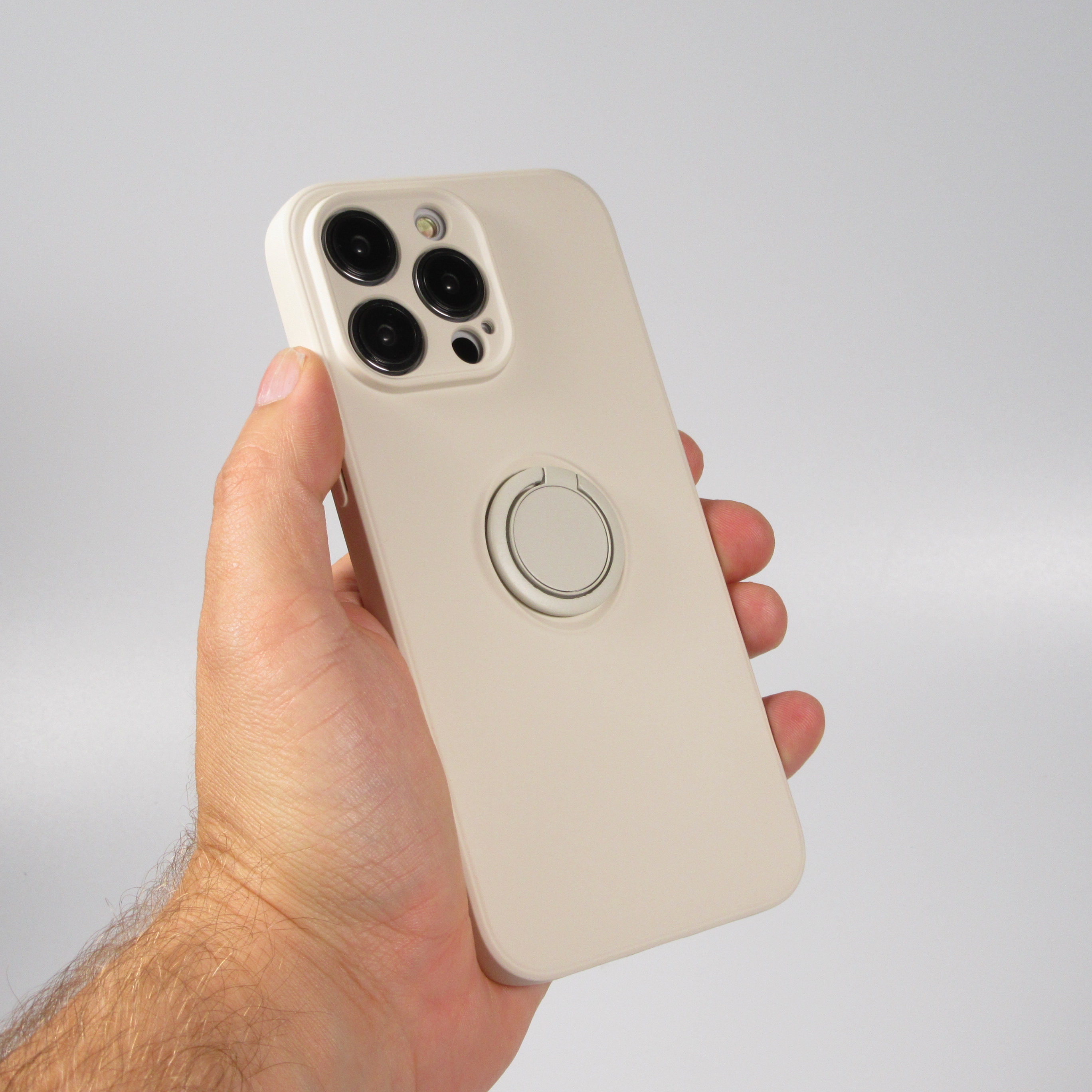 iPhone 14 Pro Case Hülle - Soft Touch mit Ring - Beige - Kaufen auf ...