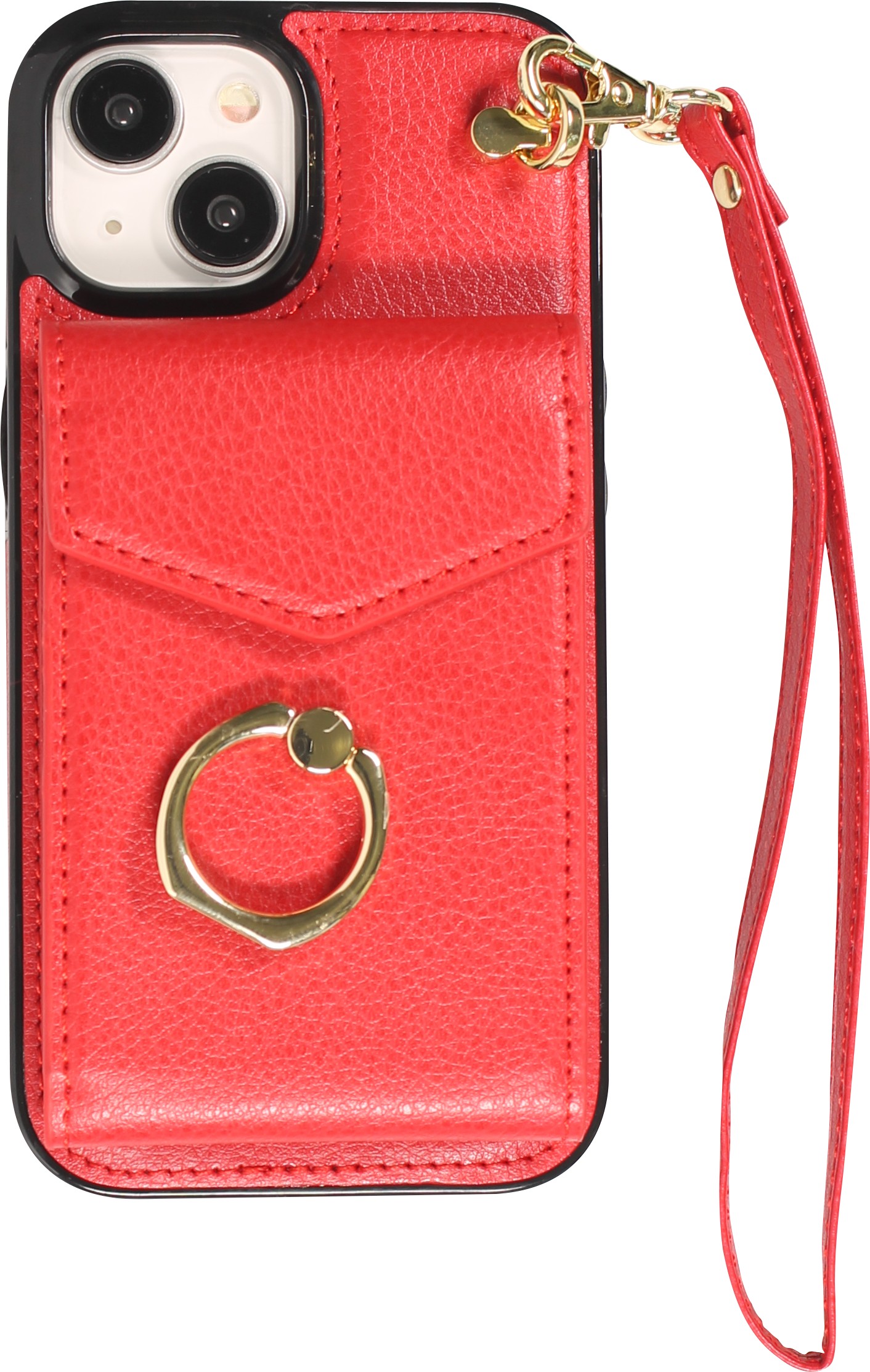 Coque iPhone 15 - Etui élégant look cuir DeLuxe avec portefeuille ...