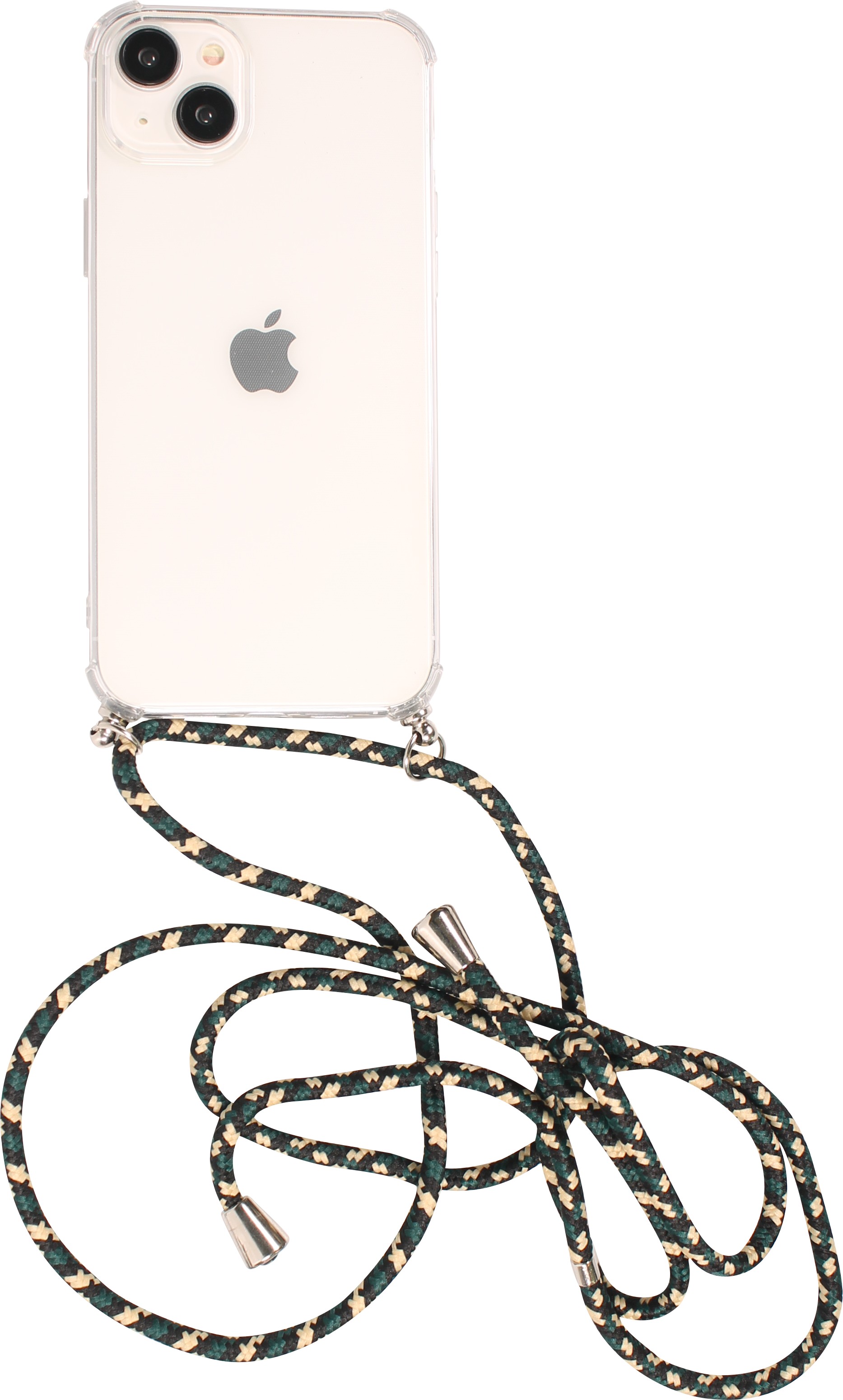 iPhone 15 Plus Case Hülle - Gummi transparent bumper mit Seil - Grün ...