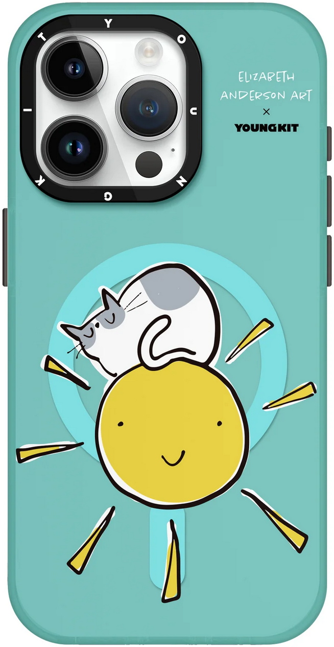 Coque iPhone 15 Pro - Youngkit @Elizabeth Anderson Art Love Cat Case ...