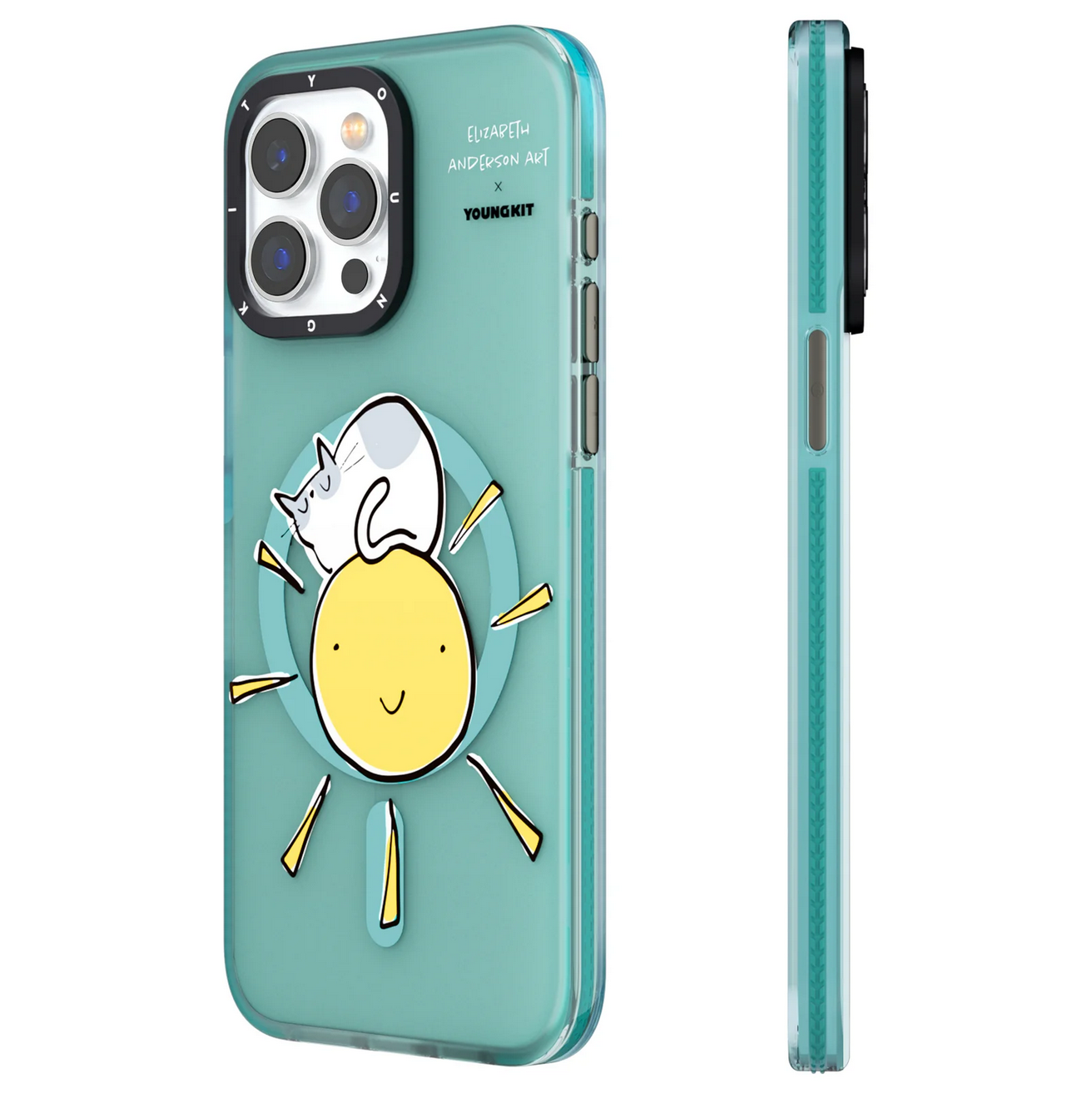 Coque iPhone 15 Pro - Youngkit @Elizabeth Anderson Art Love Cat Case ...