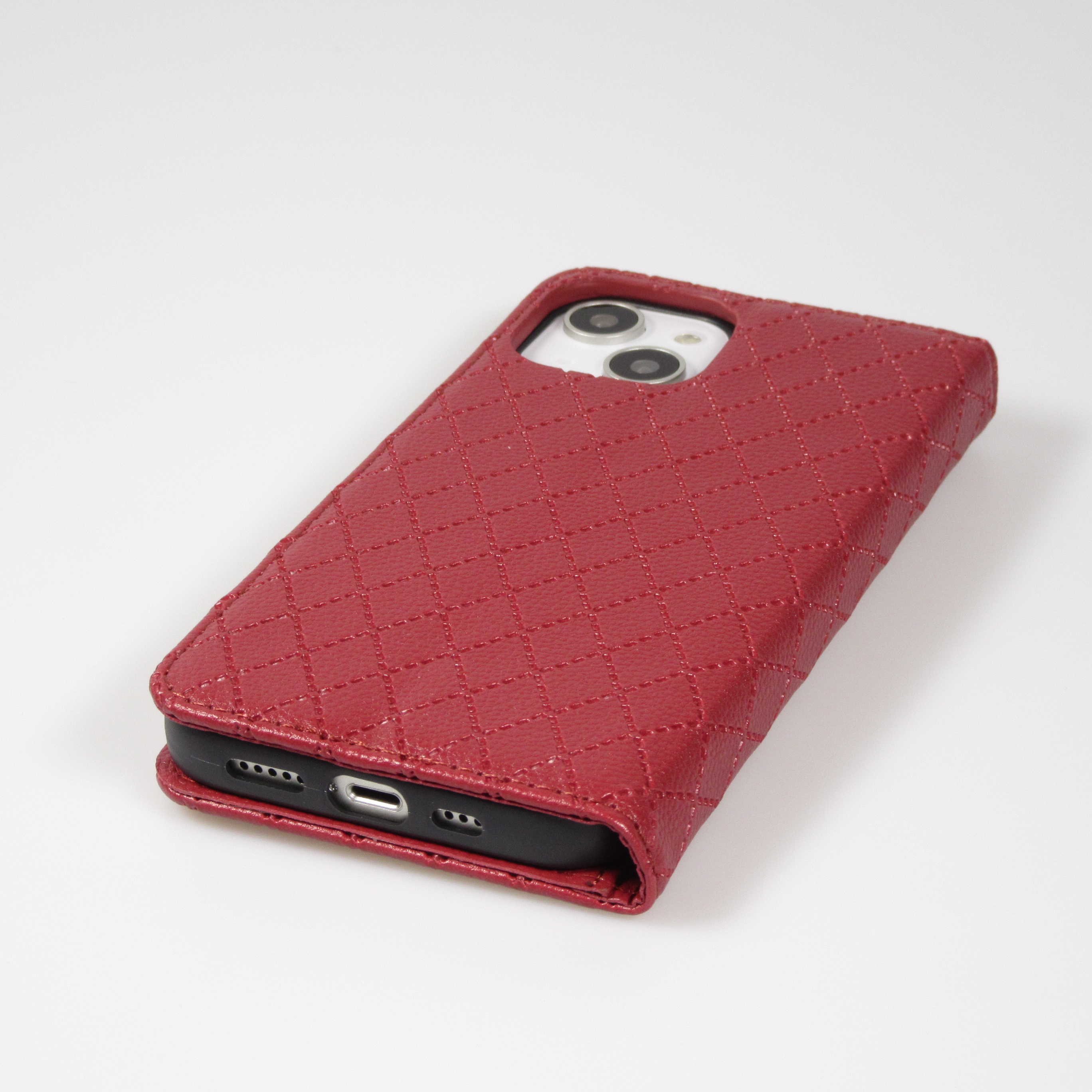 iPhone 14 Leder Tasche - Flip Wallet prestige Design - Rot - Kaufen auf ...