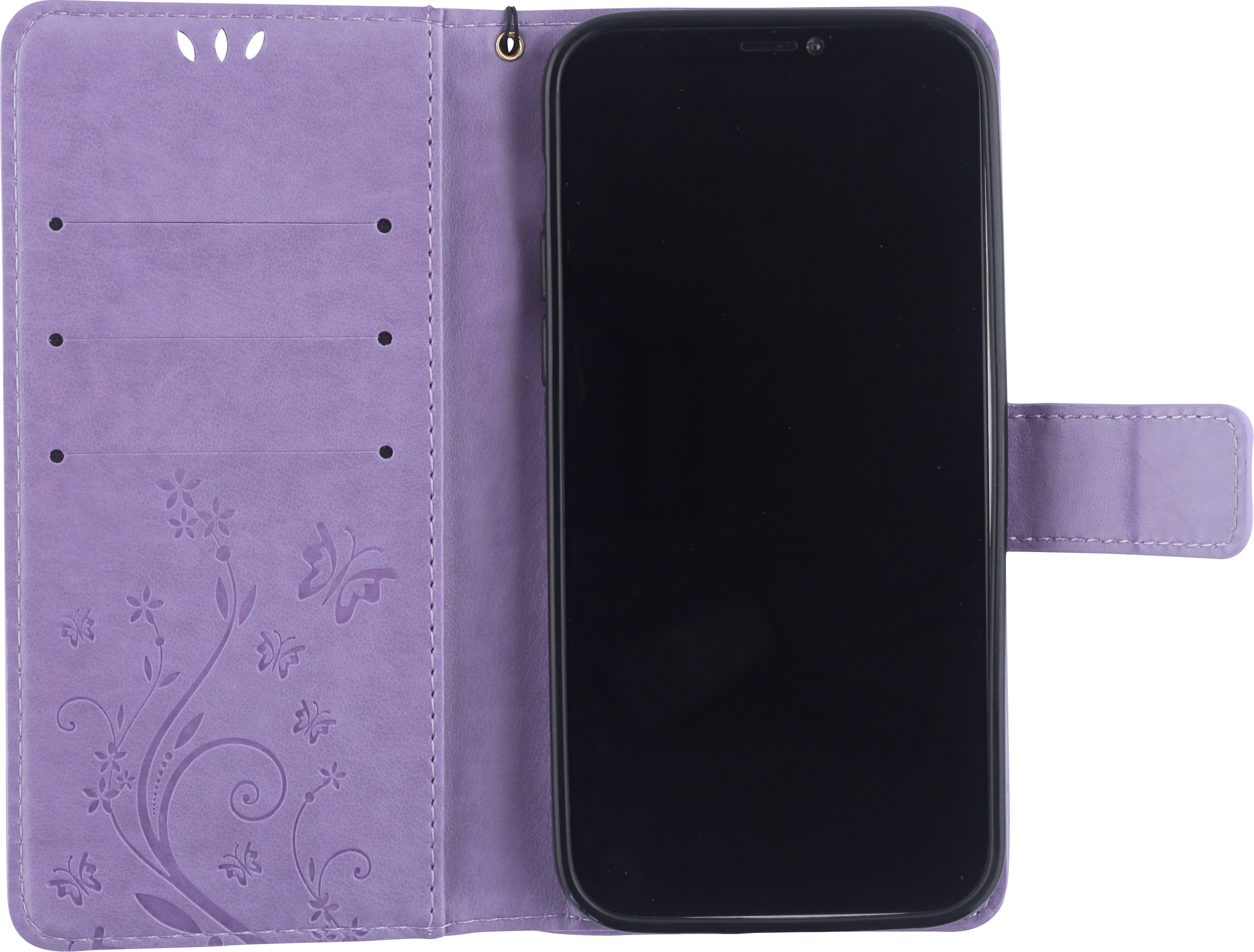 Hülle iPhone 12 / 12 Pro - Flip Schmetterling Strass - Violett - Kaufen ...