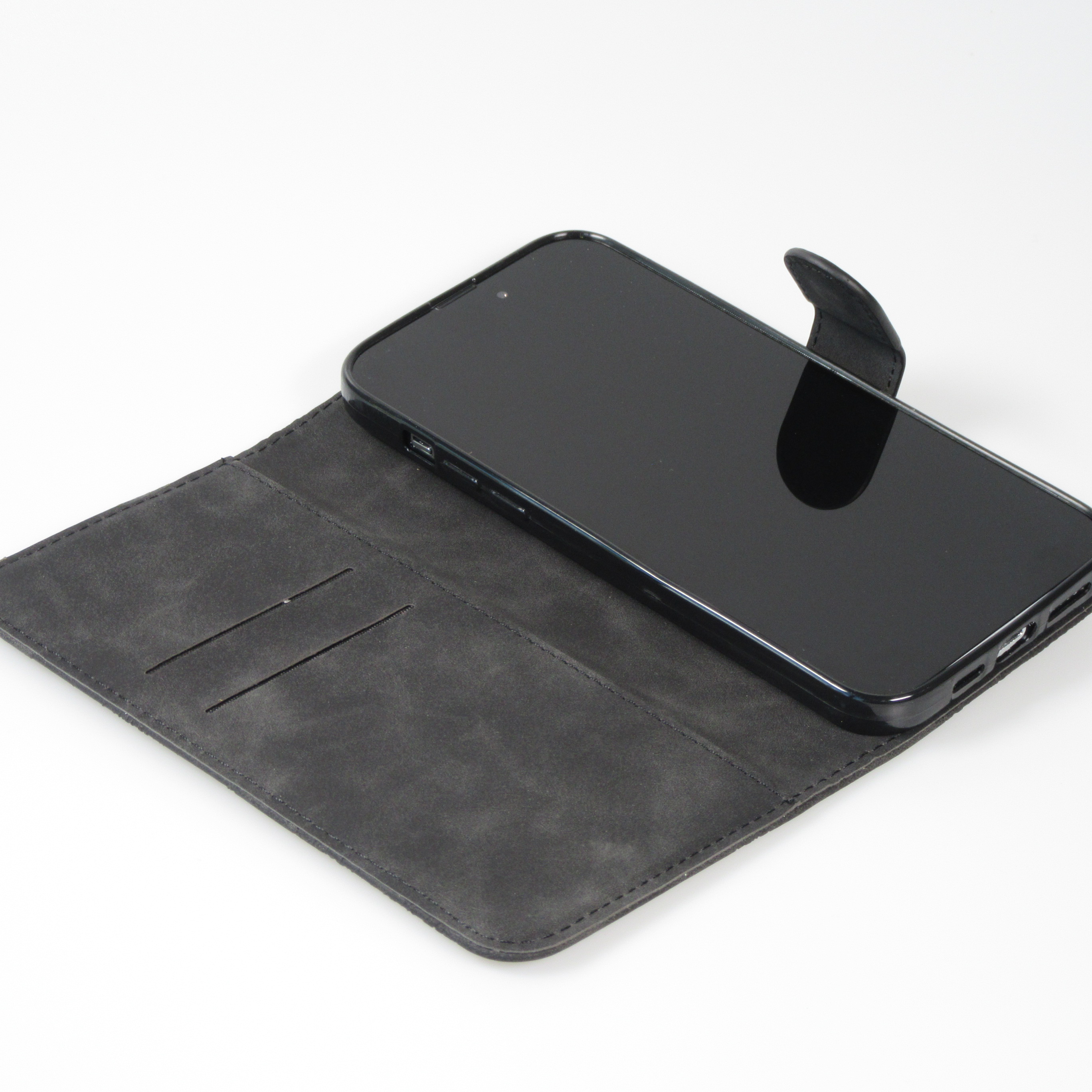 Fourre iPhone 15 Pro - Flip 3D en similicuir Oeil du tigre - Noir ...