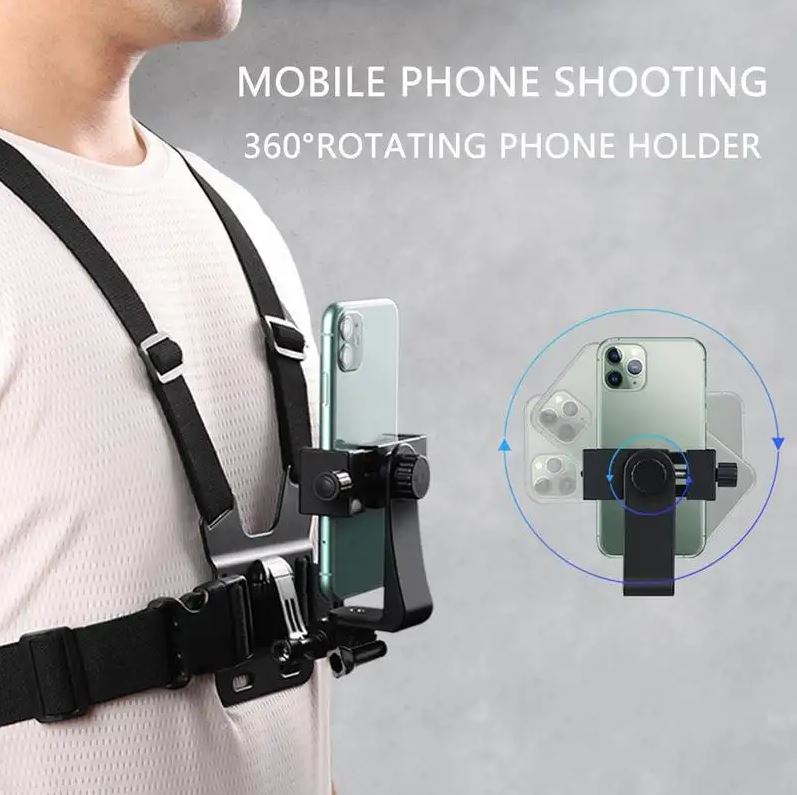 Harnais support téléphone & GoPro poitrine FPV universel avec rotation ...