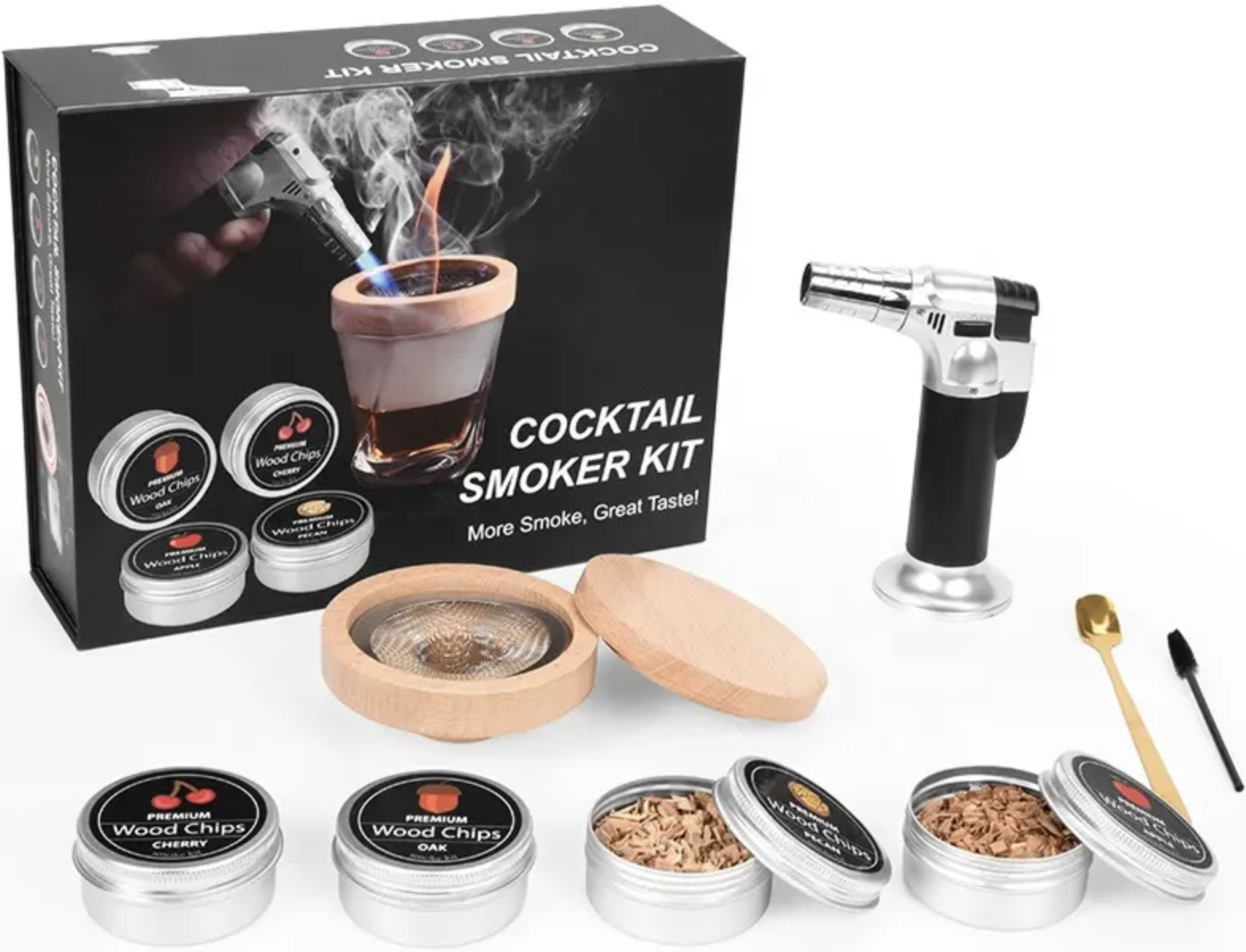 Kit fumoir cocktail avec brûleur premium wood bois fumé pour smoker du ...