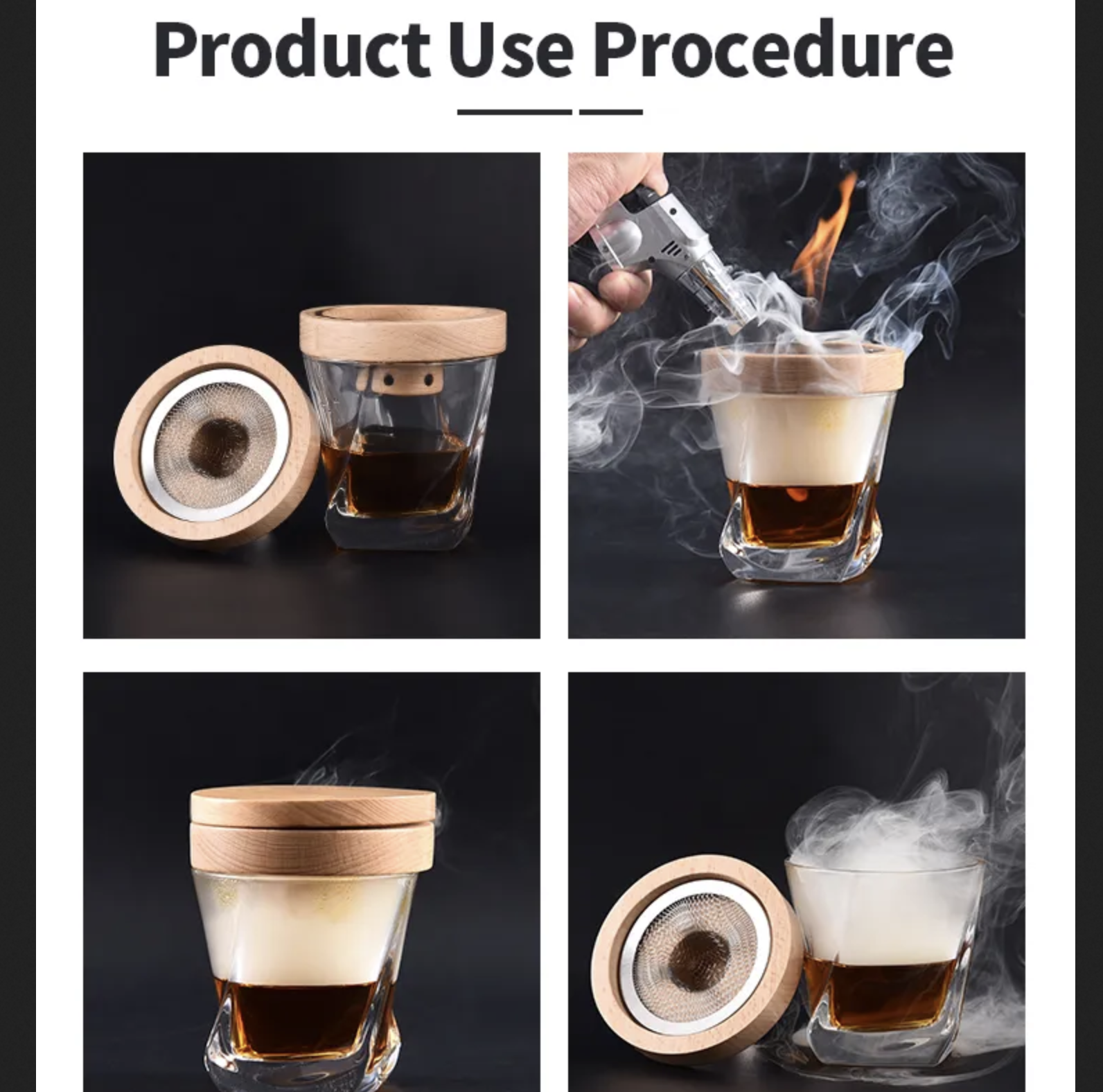 Kit fumoir cocktail avec brûleur premium wood bois fumé pour smoker du ...