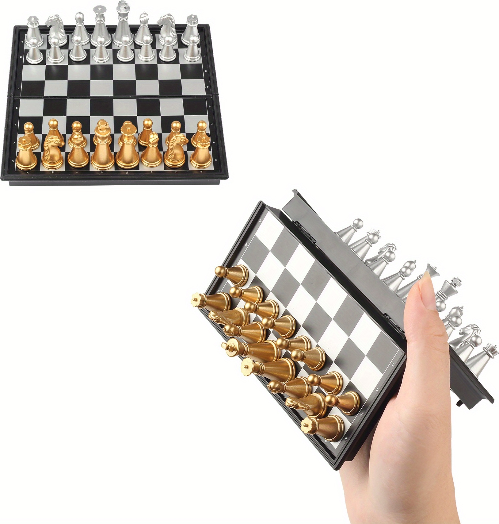 Mini Magnetisches Schachbrett Reise-Set Klappbar (12 cm) ideal für ...