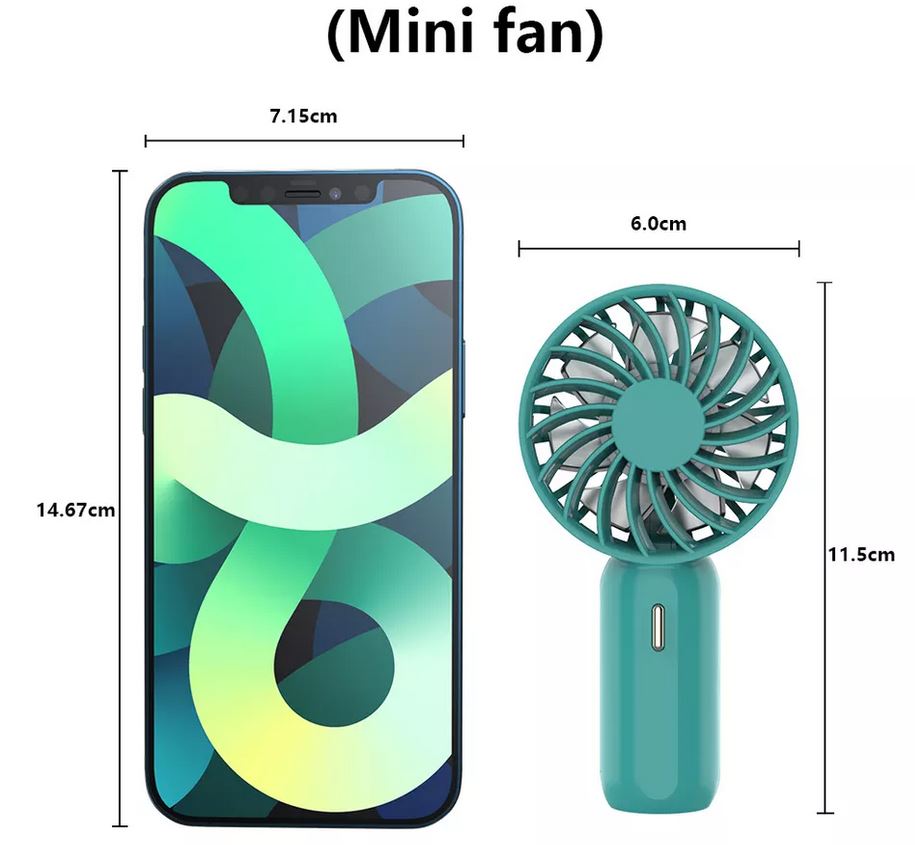 Pocket mini Hand-Ventilator für Unterwegs - Stärke einstellbar 3 stufig ...