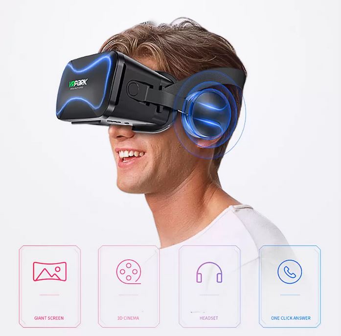 VR PARK 3D VR Virtual Reality Brille + Kopfhörer - Schwarz - Kaufen auf PhoneLook