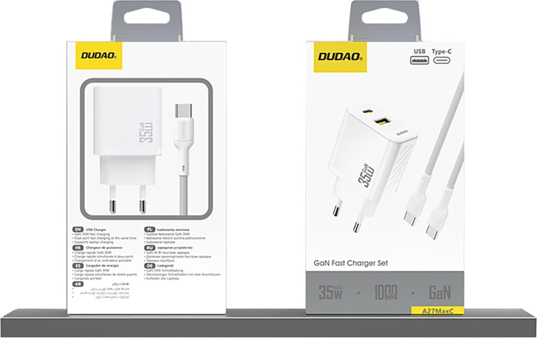 Dudao A27 Max 35W GaN chargeur mural ultra rapide PD+QC - Blanc ...
